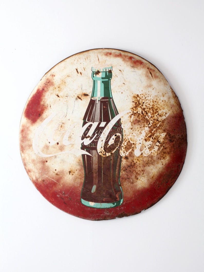 Vintage Coca-cola Button Sign - Etsy