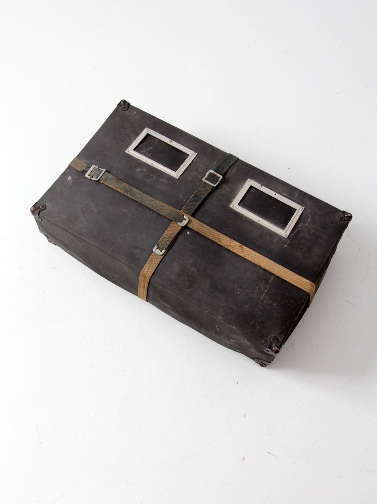 Vintage Laundry Mailing Box, Black Shipping Box Luggage, Storage Case ...