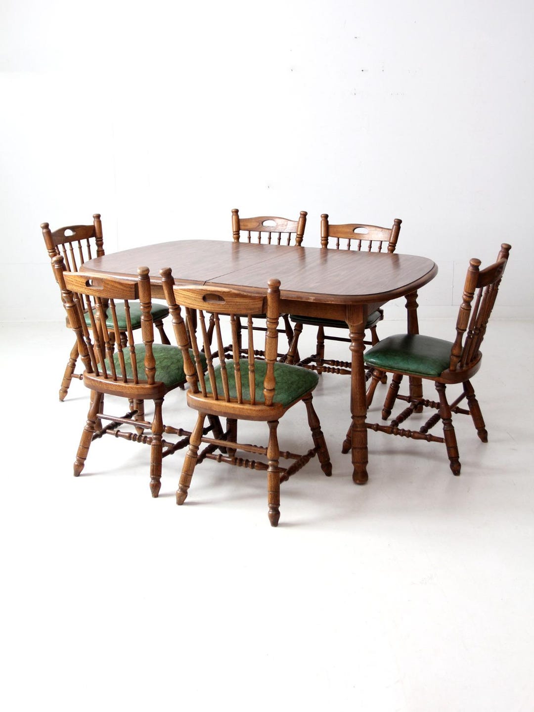 Vintage Virginia House Oak Dining Table and Chair Set - Etsy