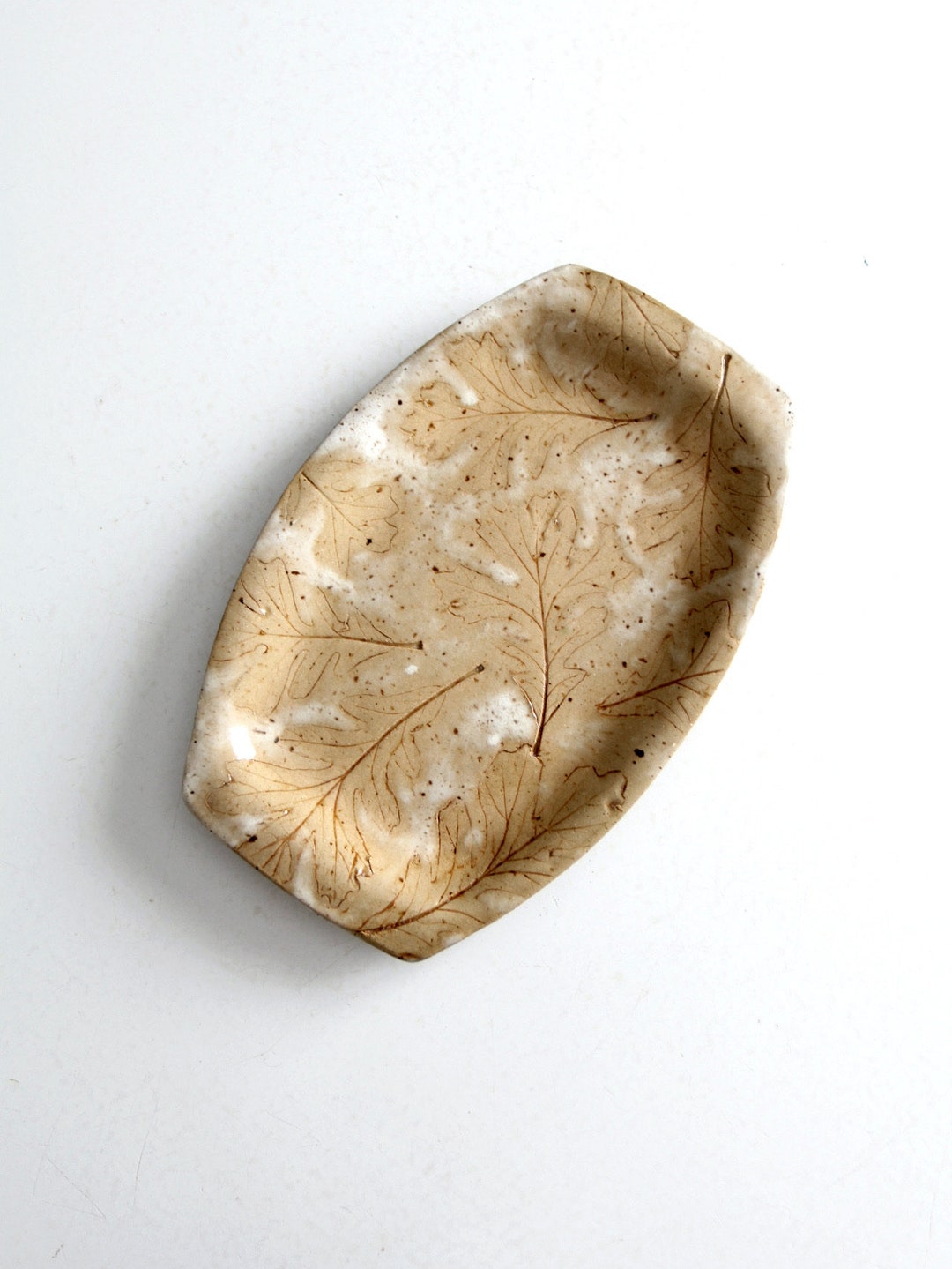 Vintage Impressed Leaf Studio Pottery Tray - Etsy