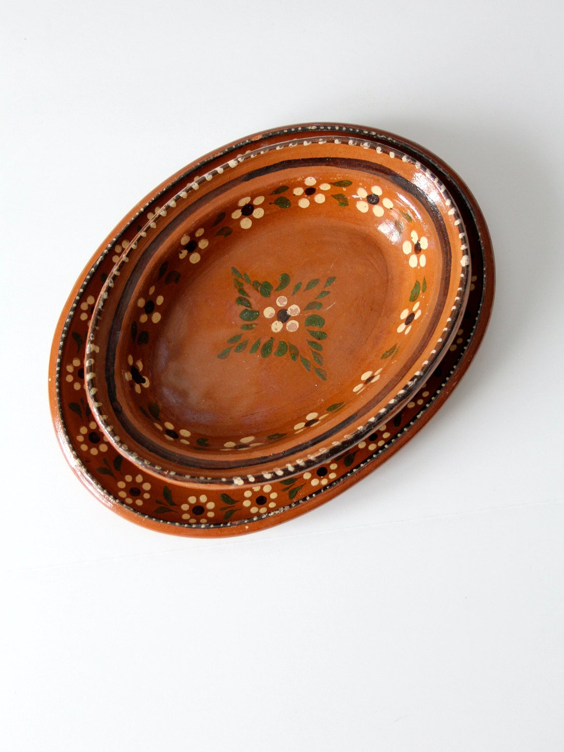 Vintage Mexican Pottery Serving Dishes Set of 2 - Etsy