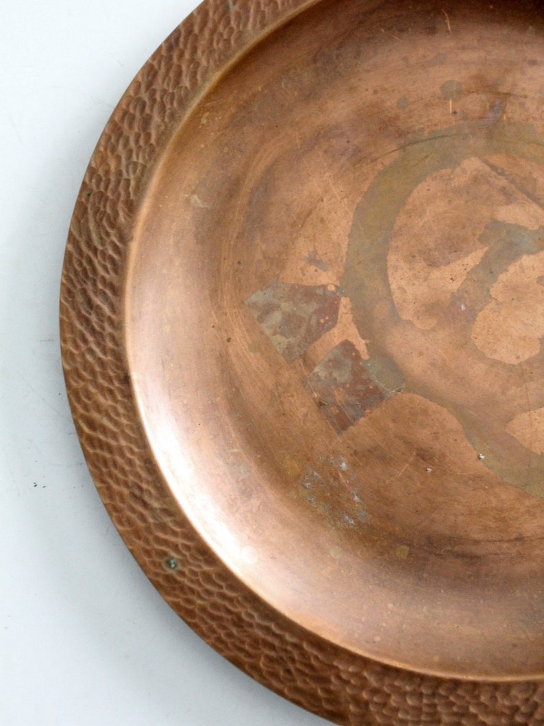 Vintage Hammered Copper Plate - Etsy