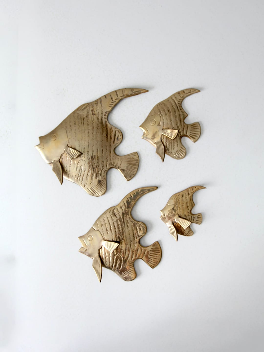 Mid-century Brass Fish Wall Art Set of 4 - Etsy