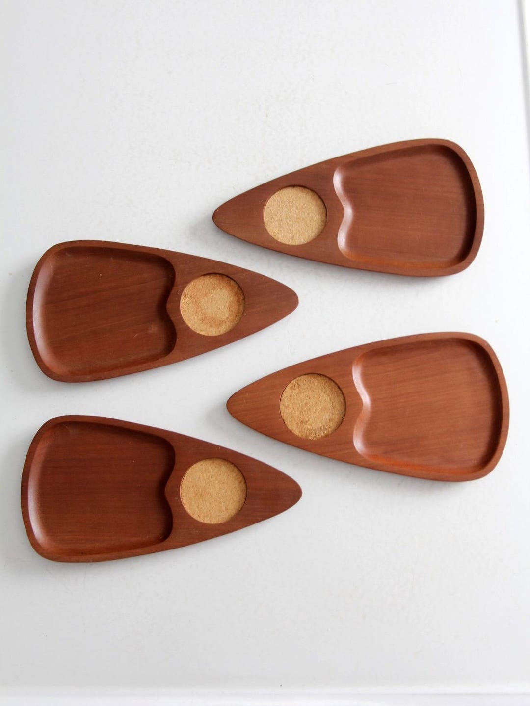 Mcm Sere Wood Snack Trays Set of 4 - Etsy