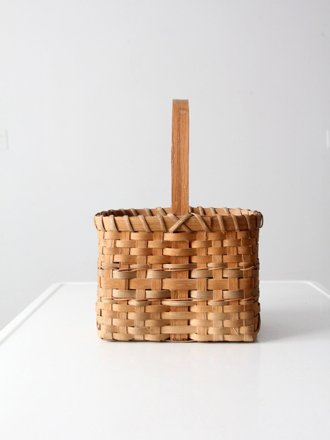 Vintage Splint Weave Basket With Compartments | Etsy