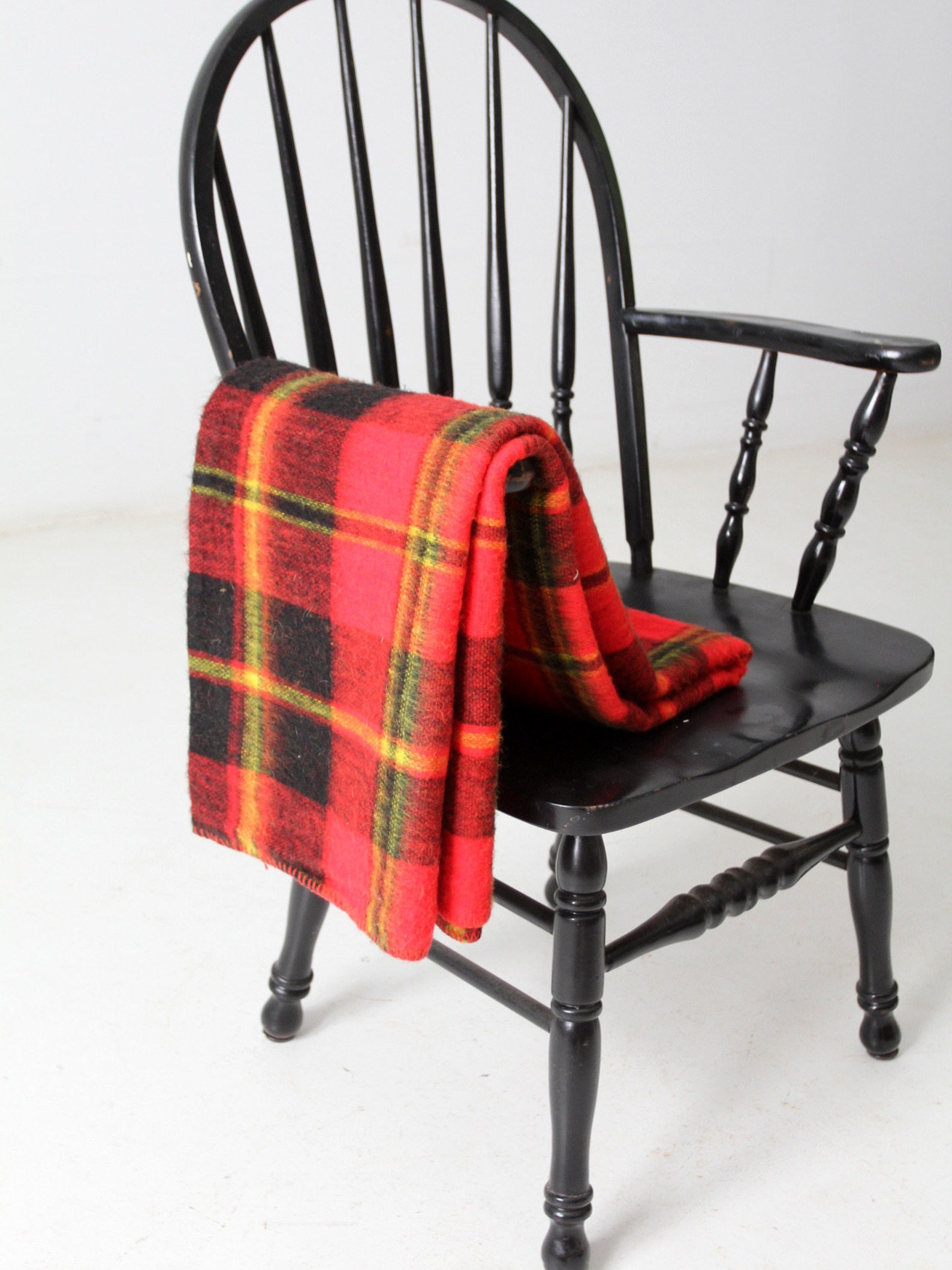 Vintage Red Plaid Wool Throw Blanket - Etsy