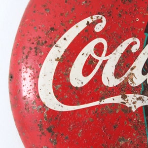 Vintage 1950s Coca-cola Red Button Sign - Etsy