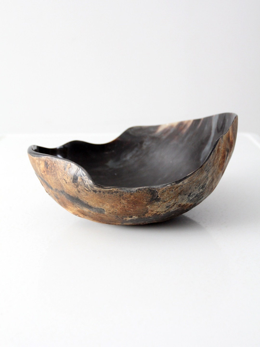 Vintage Water Buffalo Horn Bowl - Etsy
