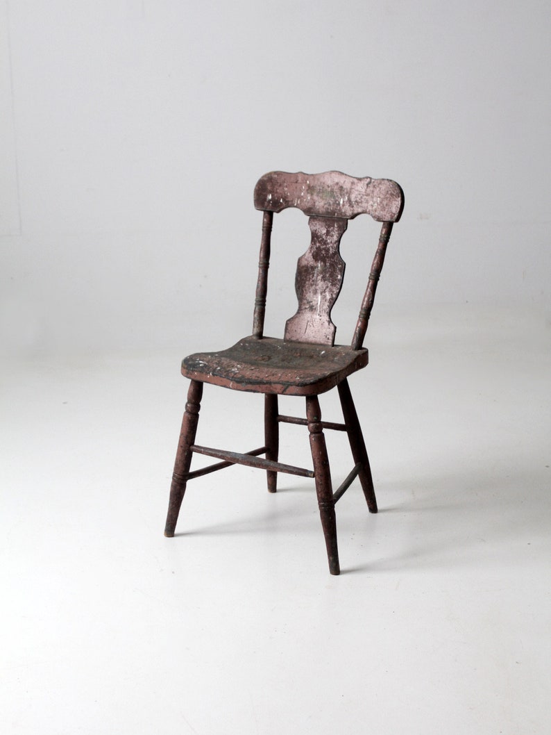 Antique Rustic Fiddleback Chair - Etsy