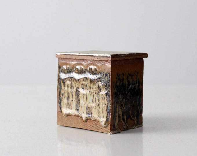 Studio Pottery Box, Vintage Ceramic Square Jar With Lid - Etsy