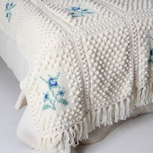 Vintage Bobble Knit Blanket - Etsy