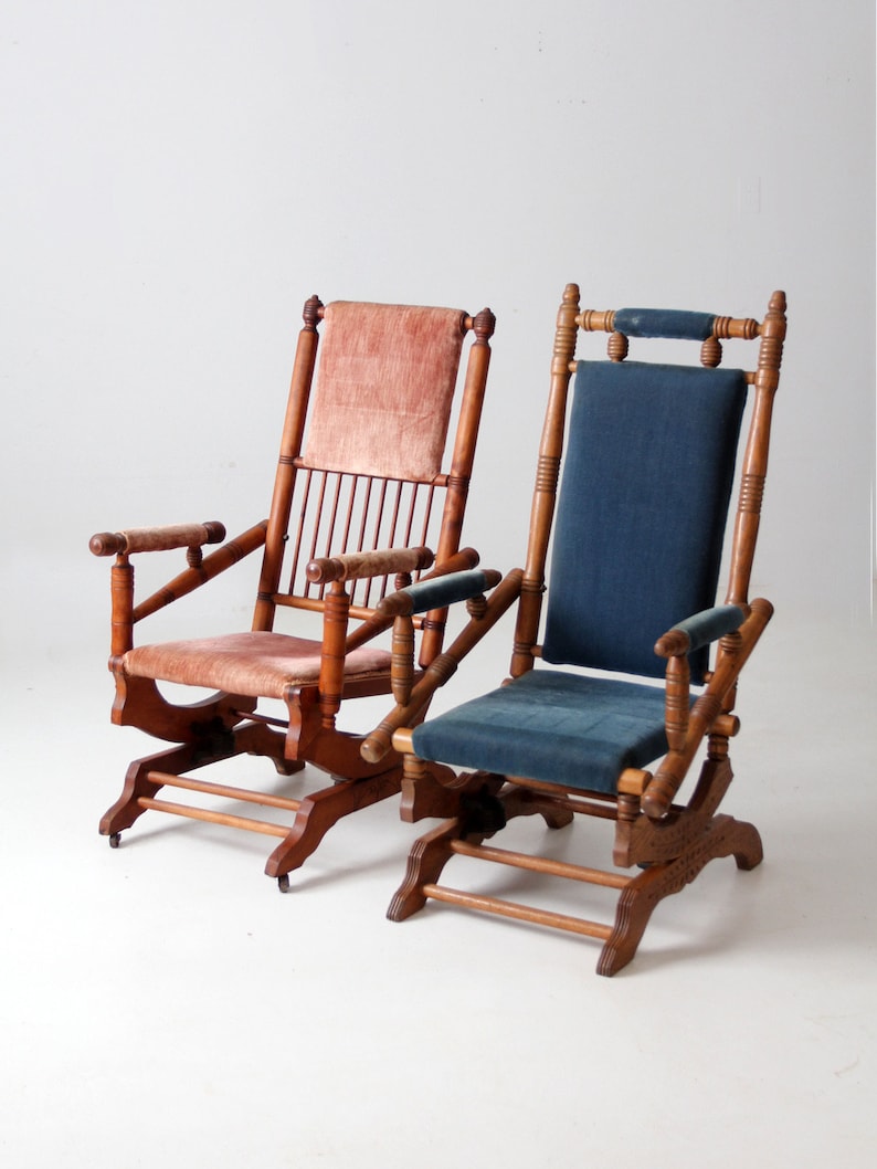 Victorian Platform Rocking Chair Pair - Etsy