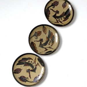 Vintage Studio Pottery Plates Set of 3 - Etsy
