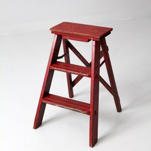 Vintage Painted Wood Step Ladder - Etsy