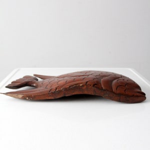 Mid-century Hand Carved Wooden Fish - Etsy