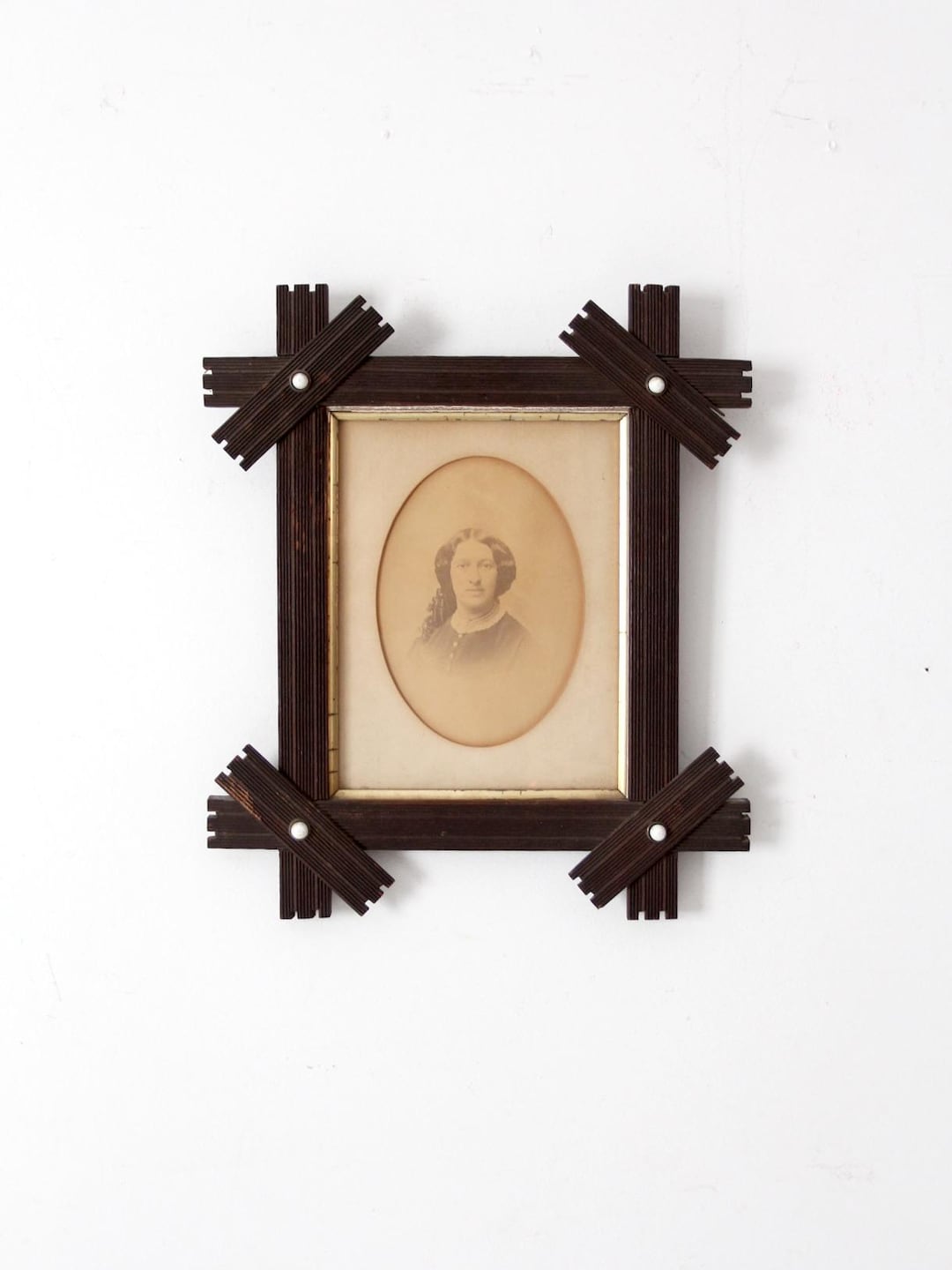 Antique Victorian Folk Art Frame - Etsy
