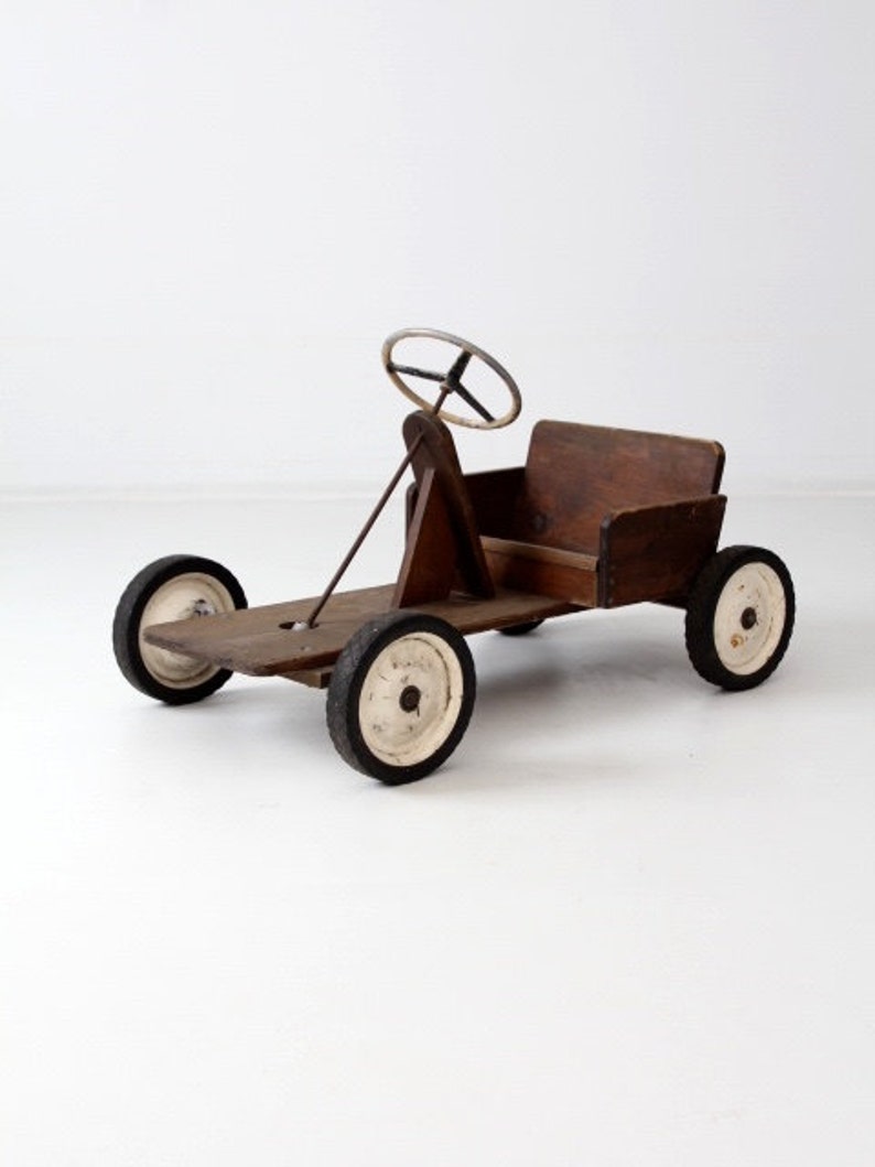 Vintage Toy Riding Car Wooden Push Car - Etsy