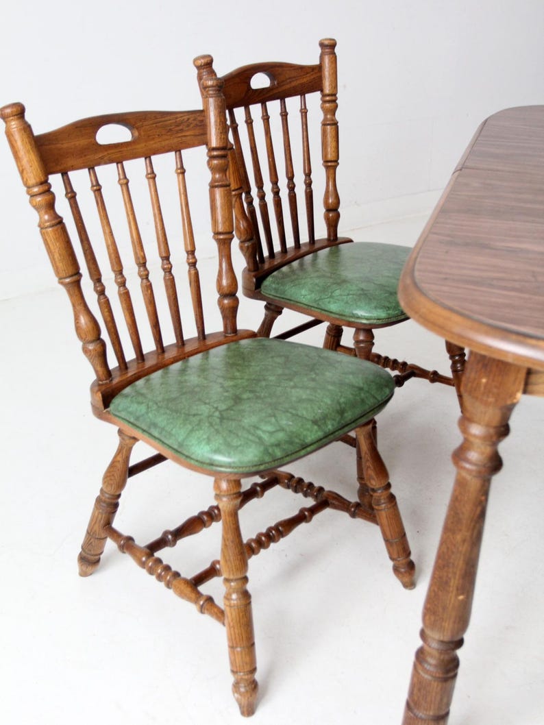 Vintage Virginia House Oak Dining Table and Chair Set - Etsy