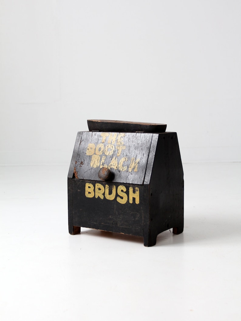 Antique Boot Shine Box Primitive Shoe Shine Stand - Etsy