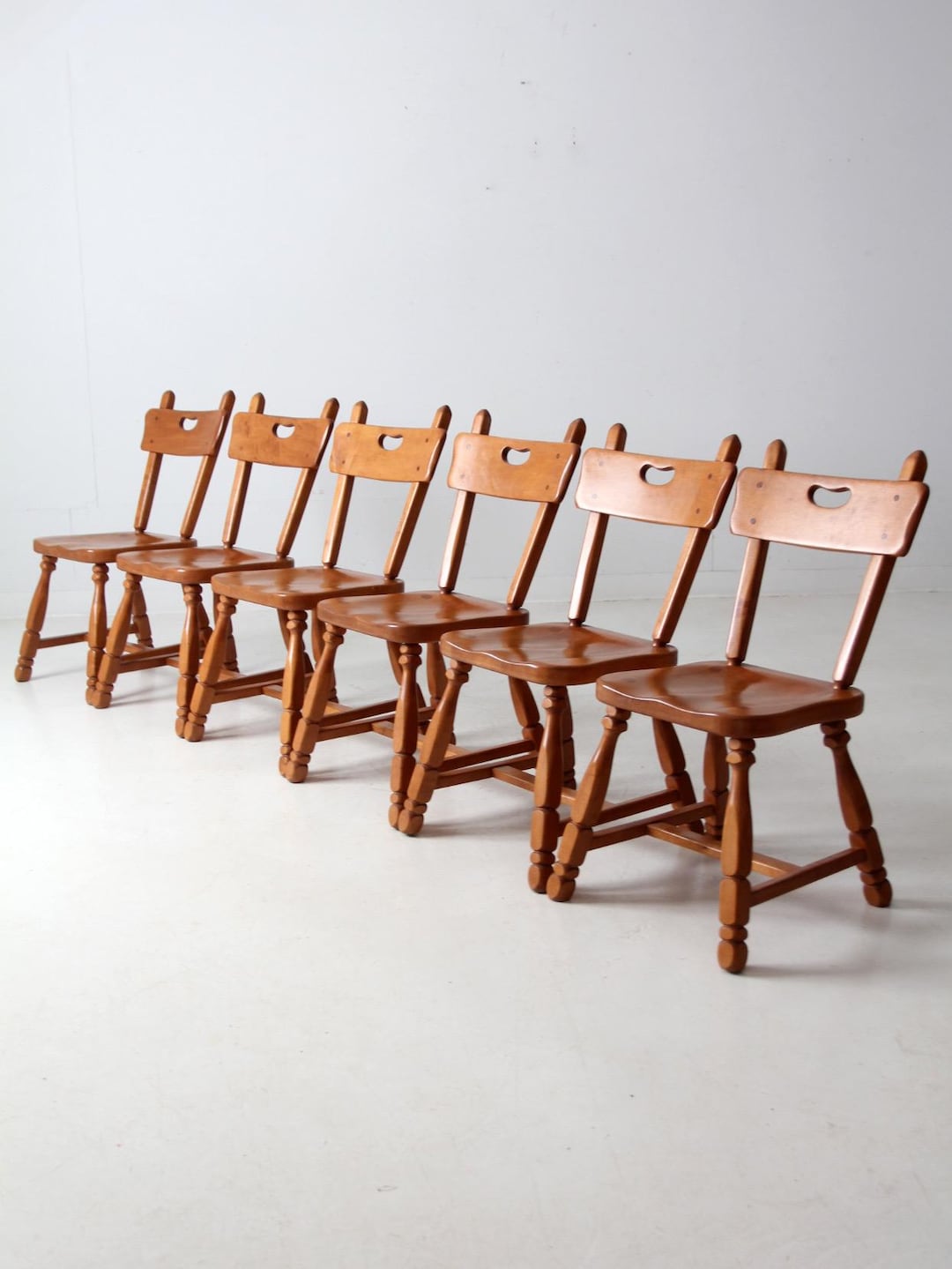 Mid-century H. Willett Maple Dining Chairs Set of 6 - Etsy
