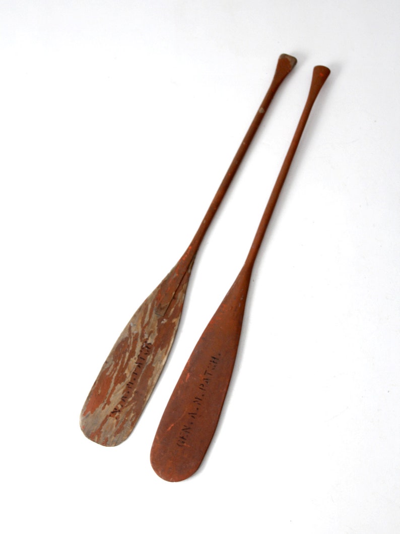 Vintage Wooden Oars Pair - Etsy