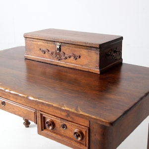 Antique Writing Desk With Letter Box - Etsy