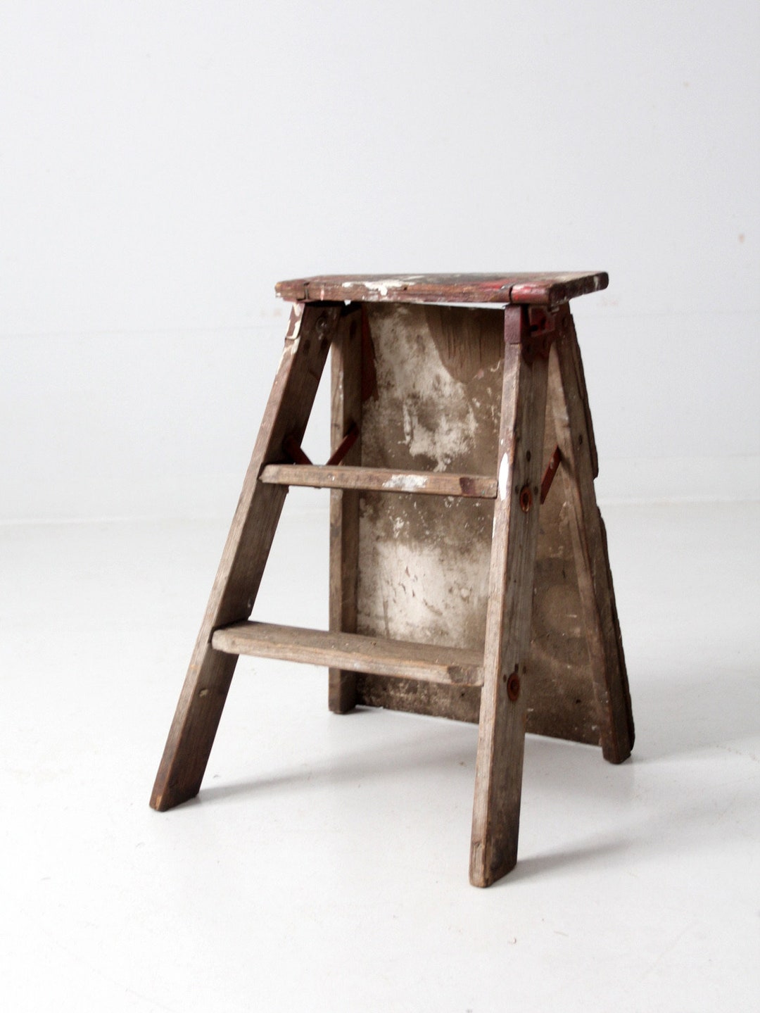 Vintage Rustic Wooden Step Ladder - Etsy