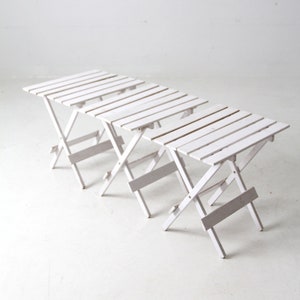 Set of 3 Vintage Slat Wood Folding End Tables - Etsy