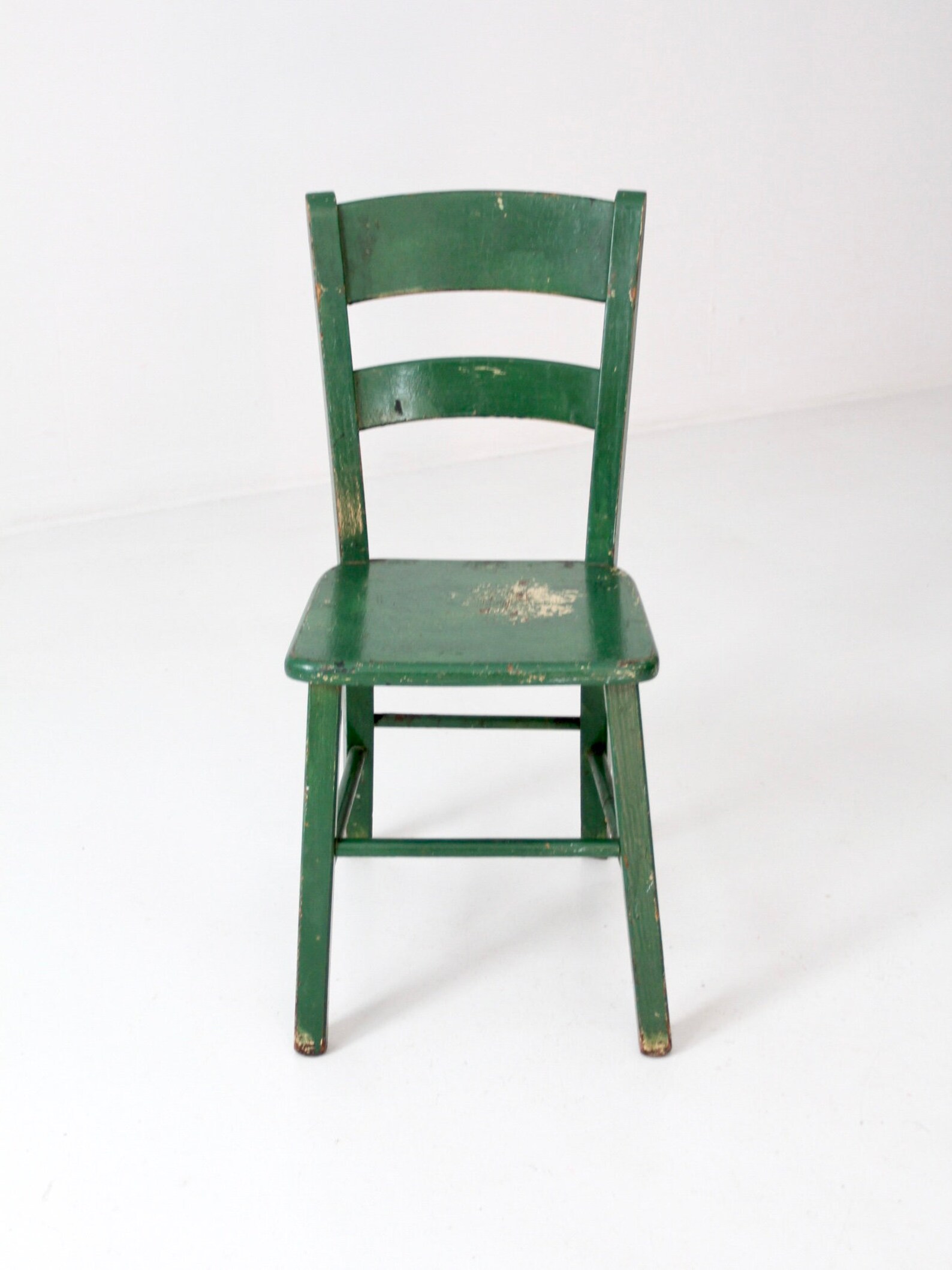 Vintage Wooden Farmhouse Chair Green Accent Chair | Etsy