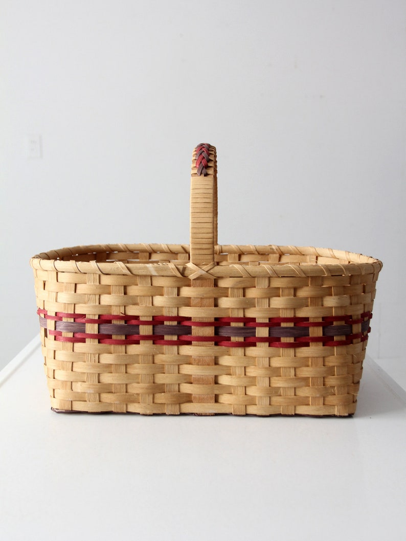 Vintage Splint Weave Basket - Etsy