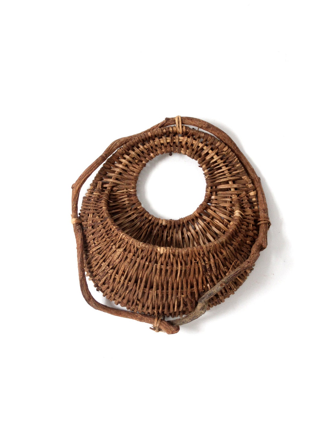 Vintage Rustic Wicker Wall Basket - Etsy