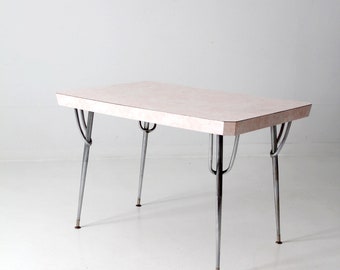 Vintage Mid Century Modern Formica Kitchen Table Pink and Gray With a ...