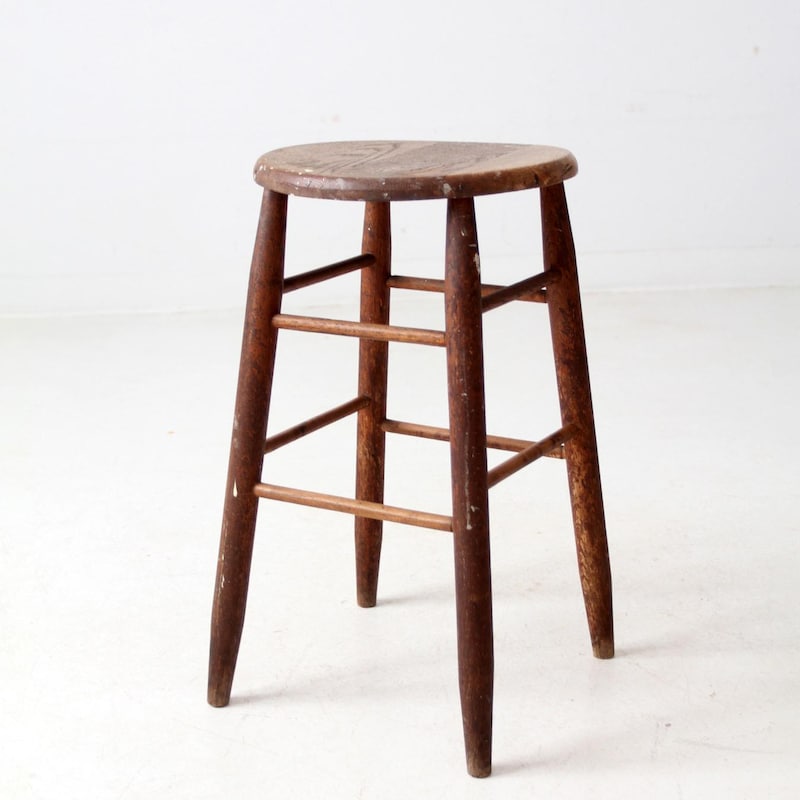Old Wooden Stool - Etsy
