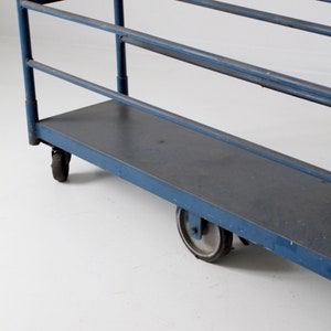 Vintage Industrial Cart, Blue Metal Rolling Rack - Etsy