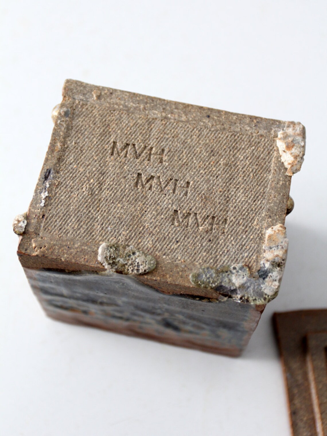 Studio Pottery Box Vintage Ceramic Square Jar With Lid - Etsy