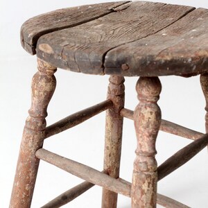 Antique Rustic Wooden Stool - Etsy