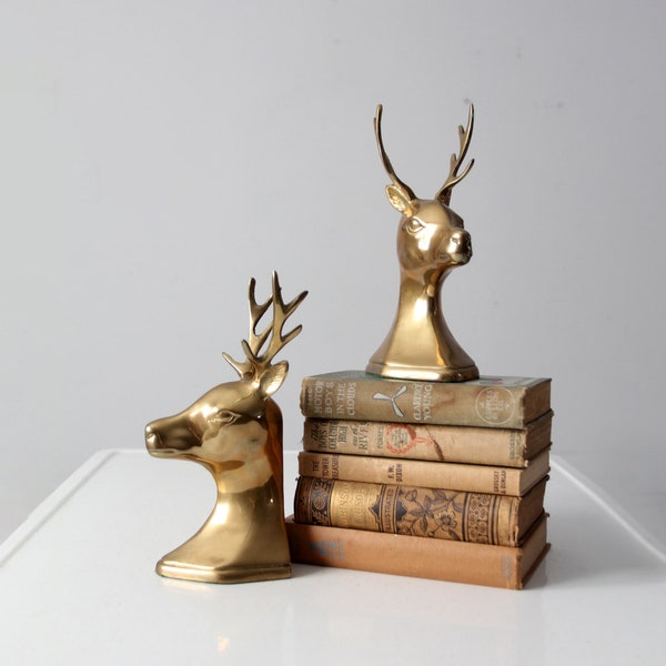 Brass Deer Bookends - Etsy