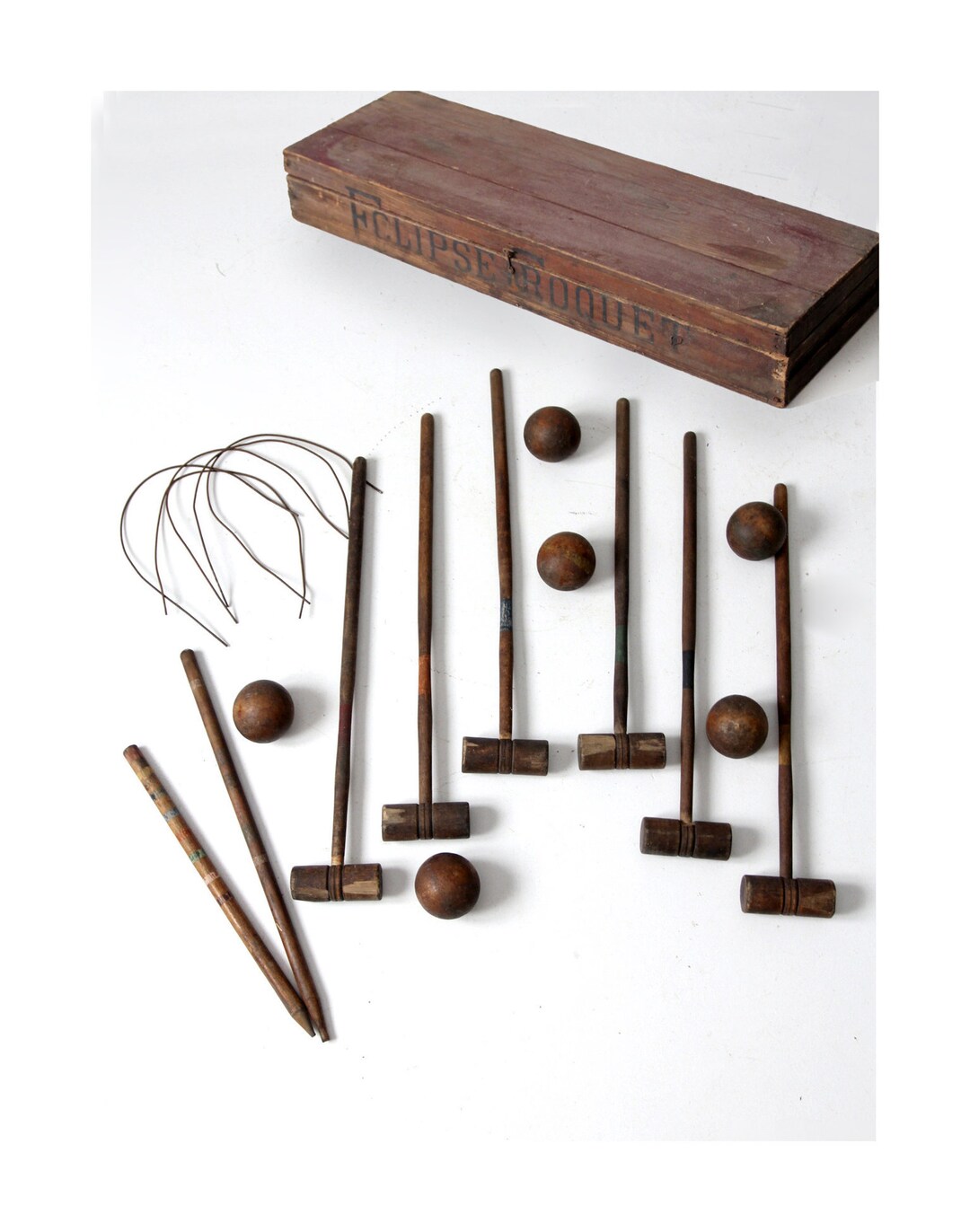 Antique Eclipse Croquet Box Set - Etsy