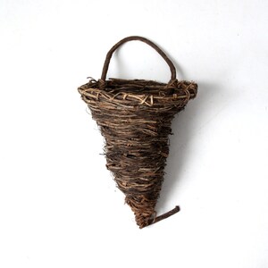 Vintage Rustic Wicker Wall Basket - Etsy