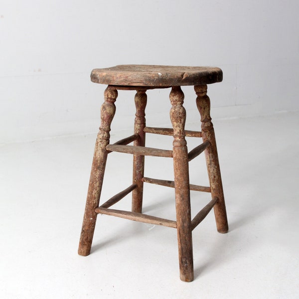 Old Wooden Stool - Etsy