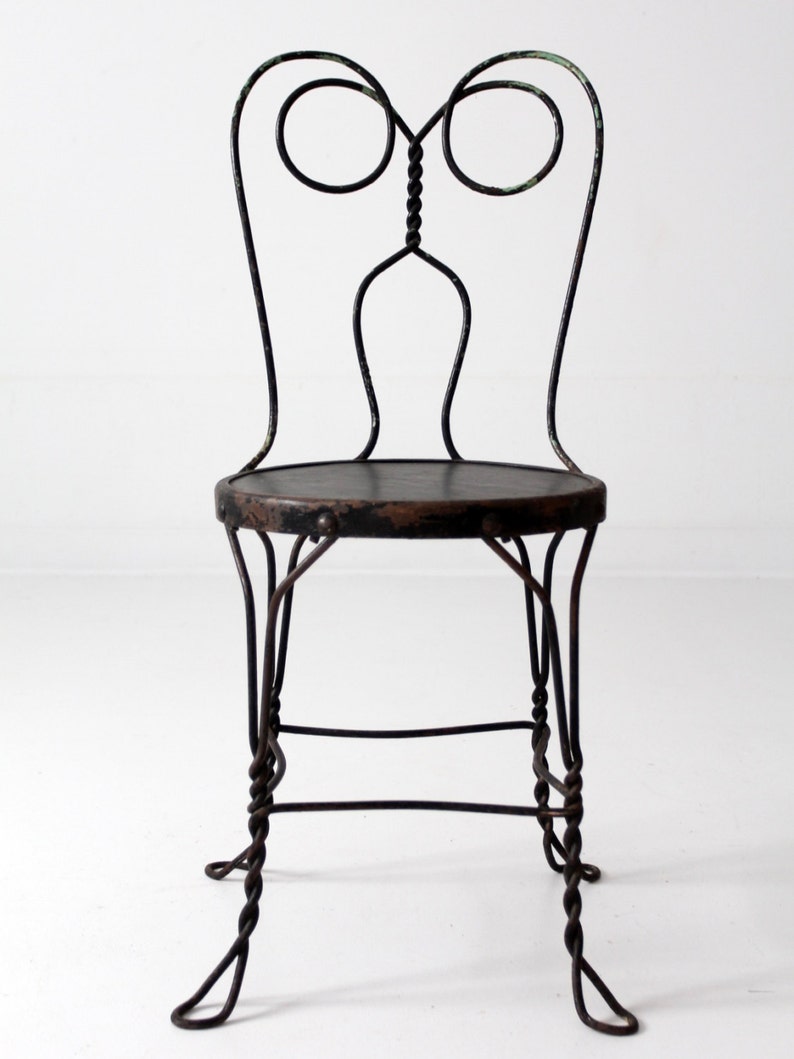 Vintage Ice Cream Parlor Chair Black Iron Cafe Chair Metal - Etsy