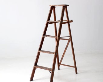 Vintage Painter's Ladder, 5.5 Ft Ladder, Wooden Folding Ladder - Etsy