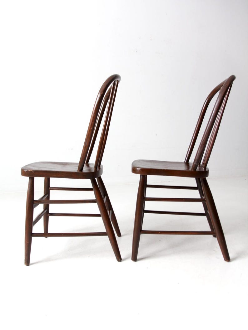 Antique Spindle Back Dining Chairs Pair - Etsy