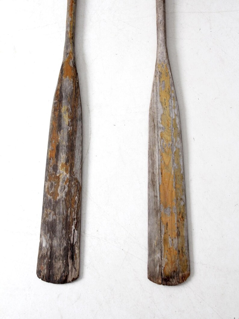 Vintage Wooden Oars Pair - Etsy