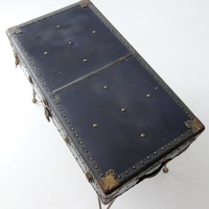 Antique Steamer Trunk on Mid-century Leg Stand - Etsy