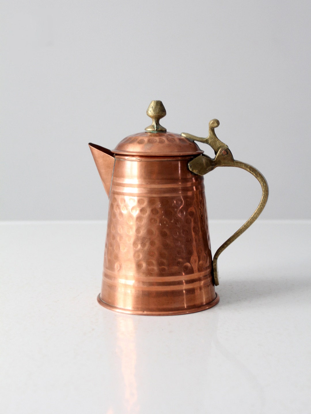 Antique Hammered Copper Coffee Pot - Etsy