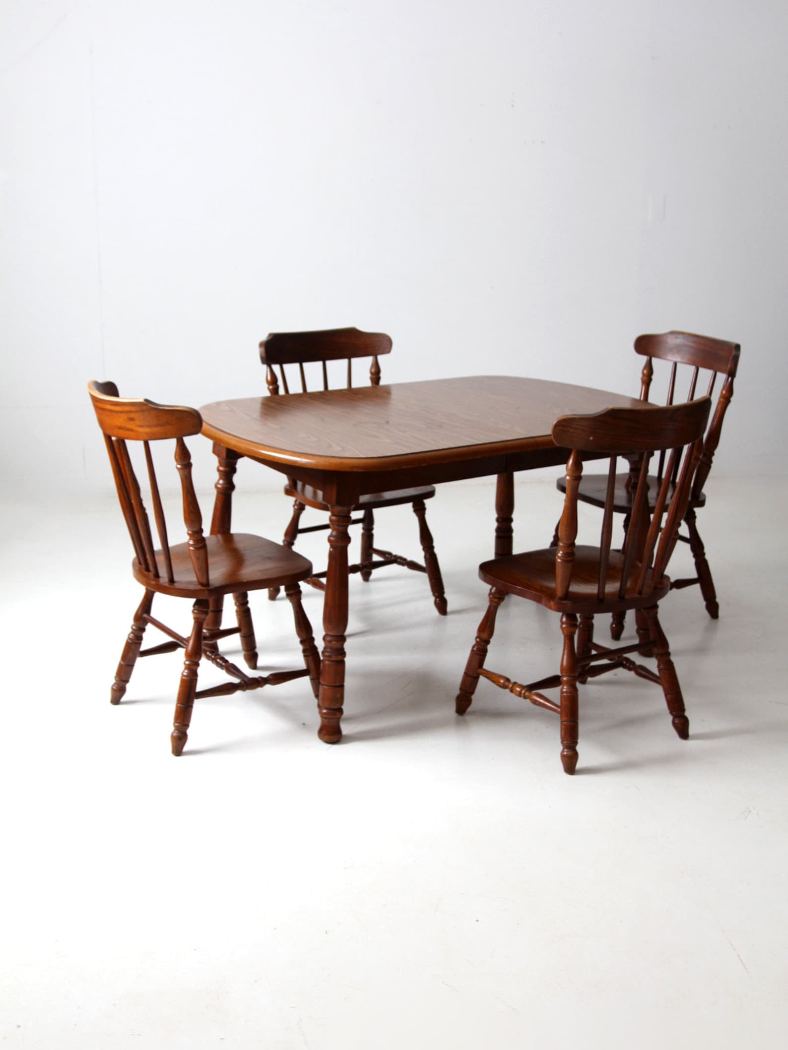 Vintage Virginia House Oak Dining Chair Set of 4 - Etsy