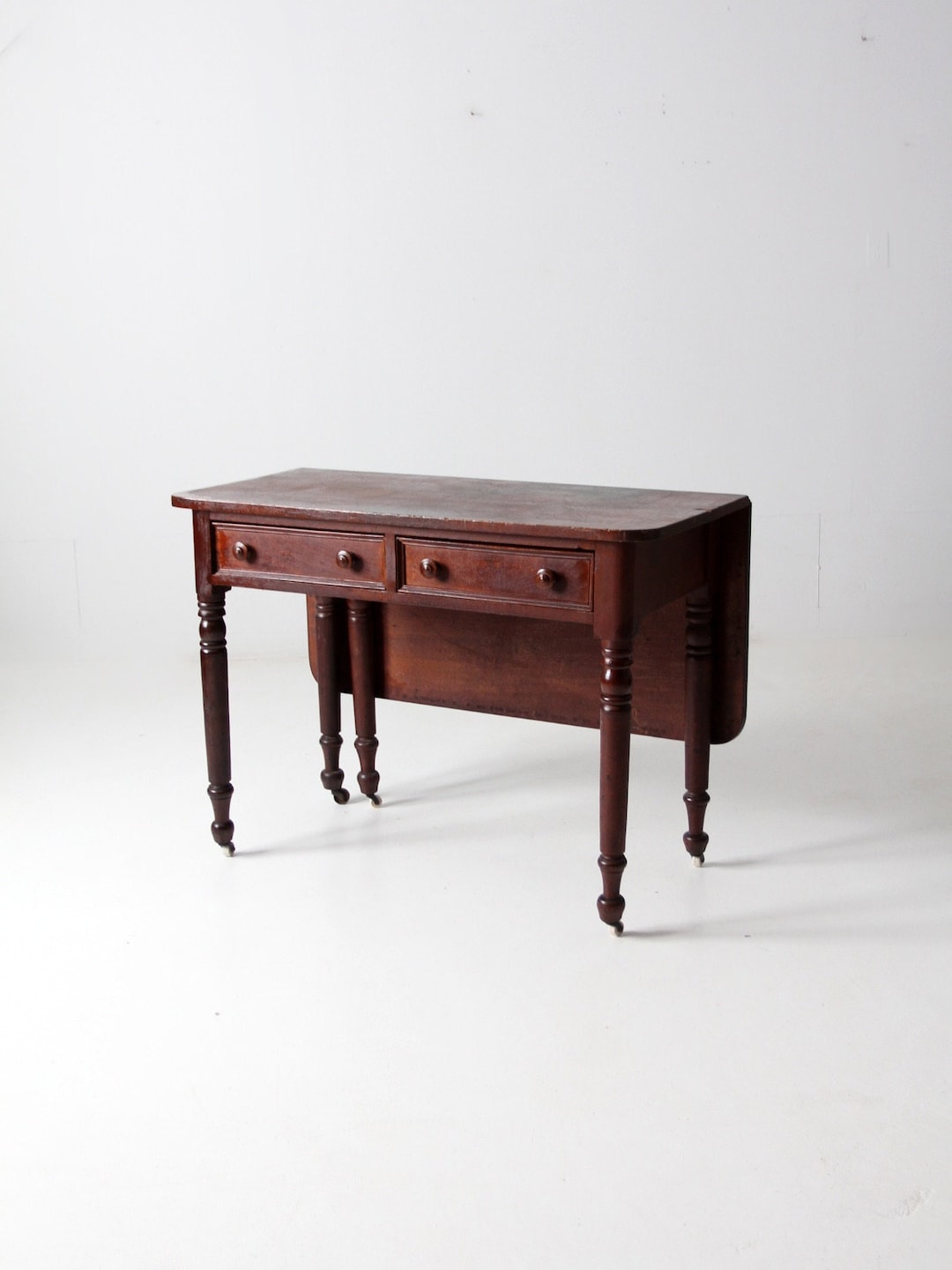 Antique Writing Desk With Drop Leaf Extension - Etsy