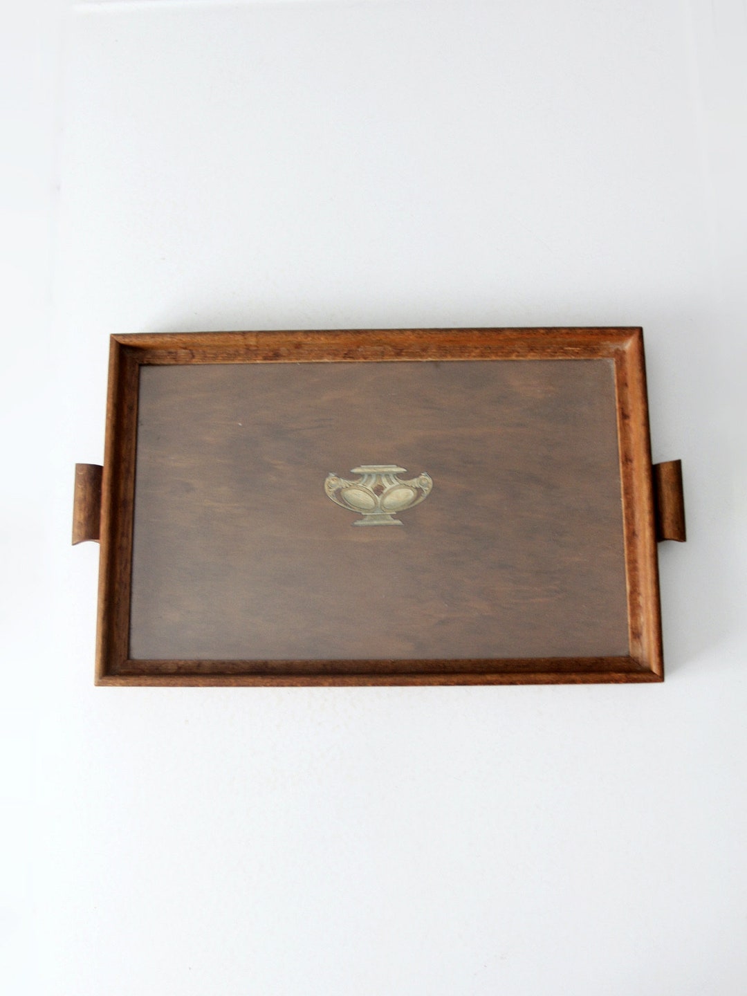 Antique Glass Top Wood Tray - Etsy