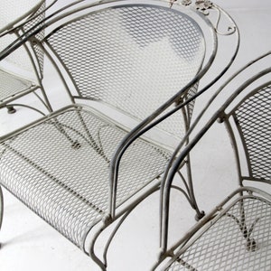 Mid-century Wrought Iron & Mesh Patio Set - Etsy